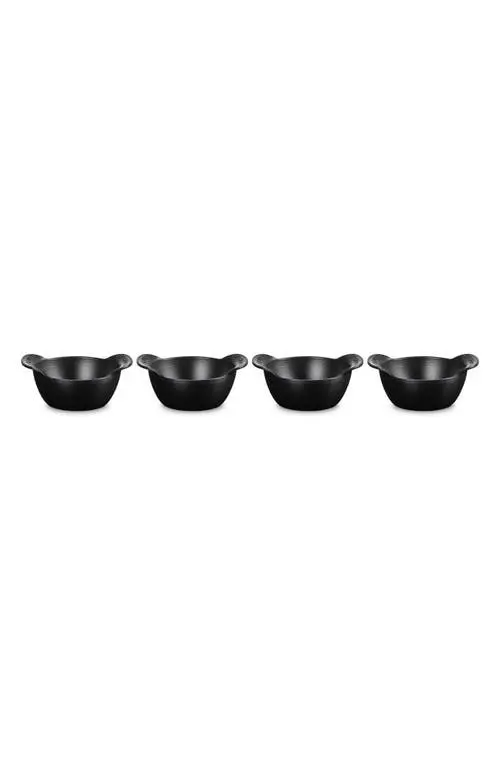 LE CREUSET Gourmand Set Of 4 1/3-quart Enamel Cast Iron Cocotte - Matte Black