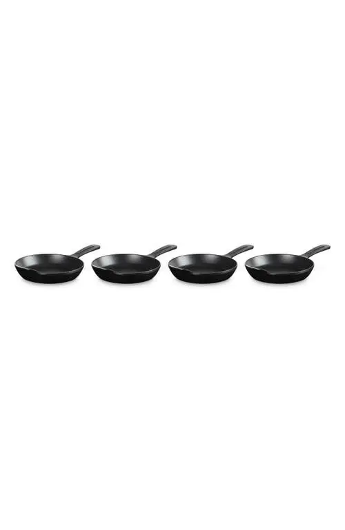 LE CREUSET Gourmand Set Of 4 1/3-quart Enamel Cast Iron Skillet - Matte Black