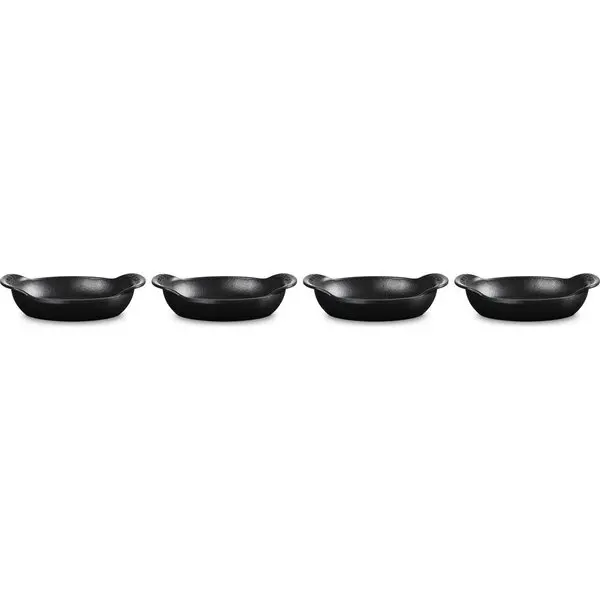 LE CREUSET Gourmand Set Of 4 1/3-quart Enamel Cast Iron Oval Baker - Matte Black