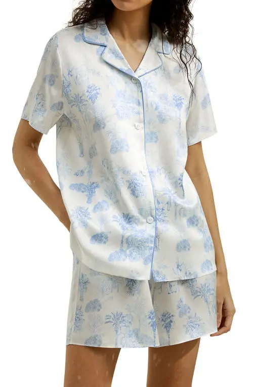 Lilysilk La Terra Short Silk Pajama Set - La Terra Print