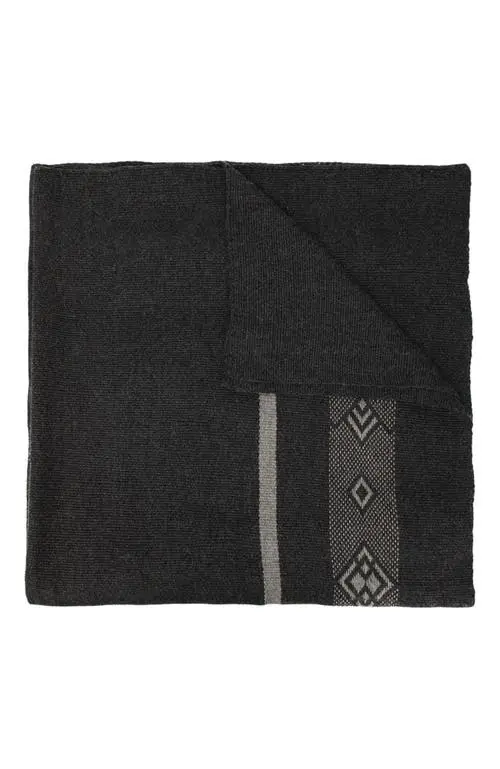 Voz Wide Diagonal Alpaca Blanket - Charcoal/grey