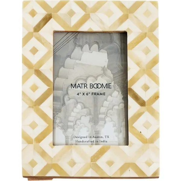 MATR BOOMIE Dari Sandstone Picture Framehand Carved Bone - White/beige - Diamond