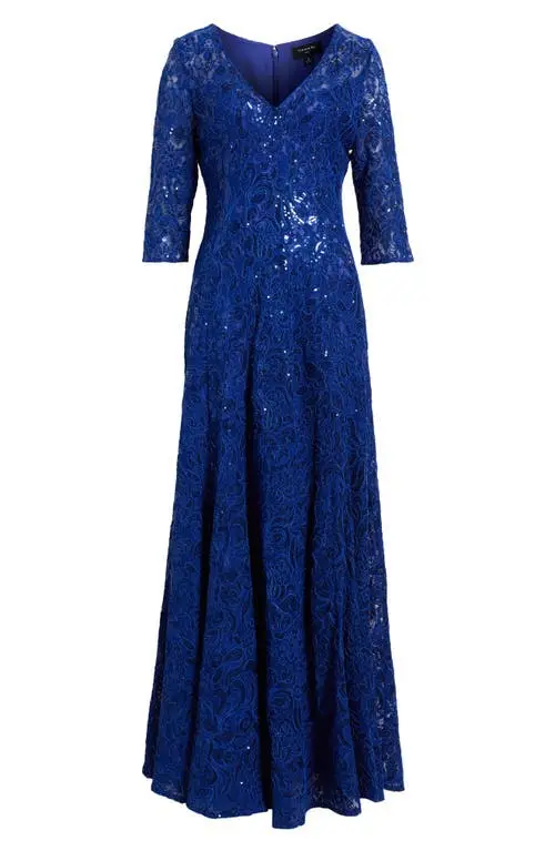 TAHARI ASL Beaded Sequin Gown