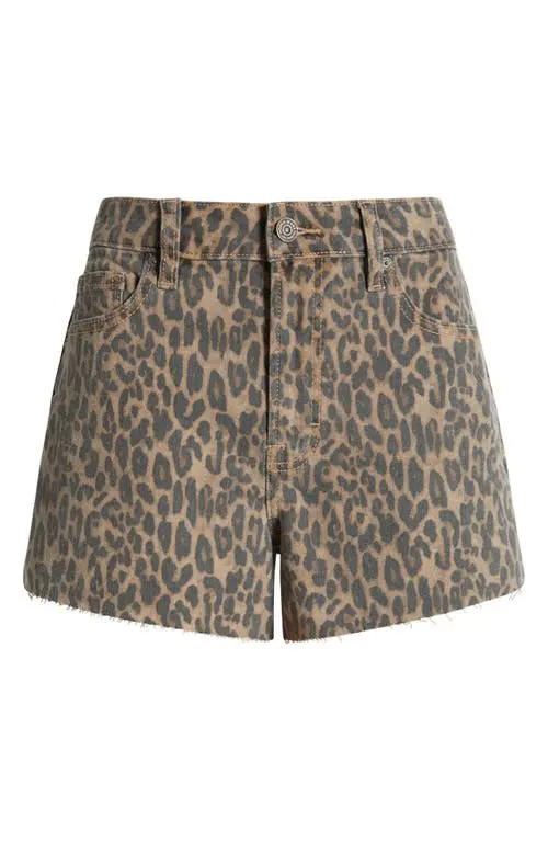 HIDDEN JEANS Cheetah Print Denim Shorts