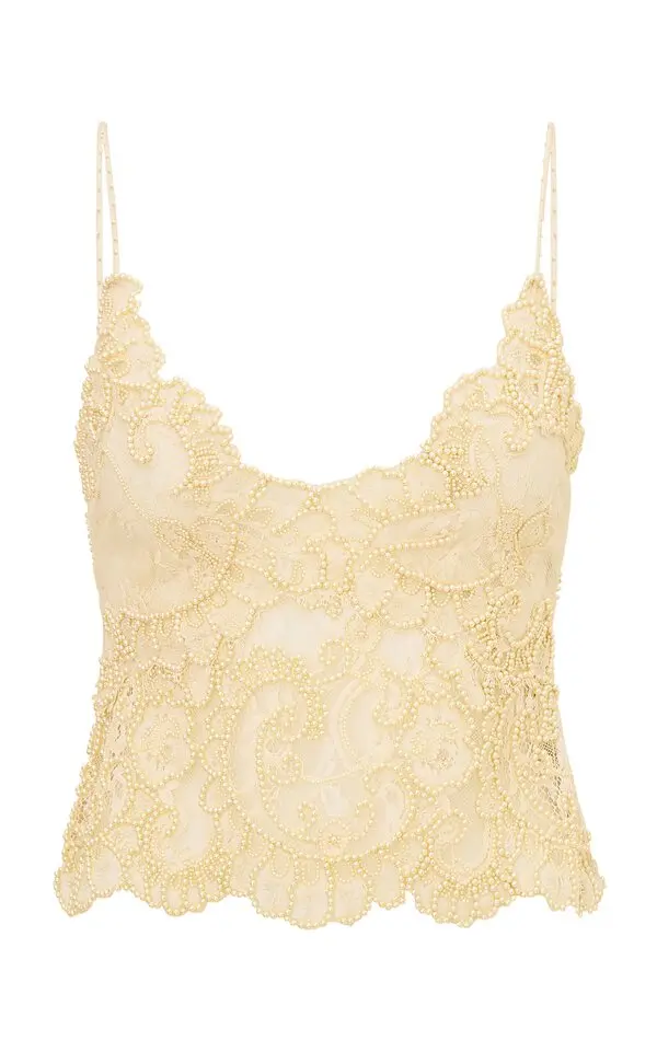 LoveShackFancy Svetlana Lace Tank Top