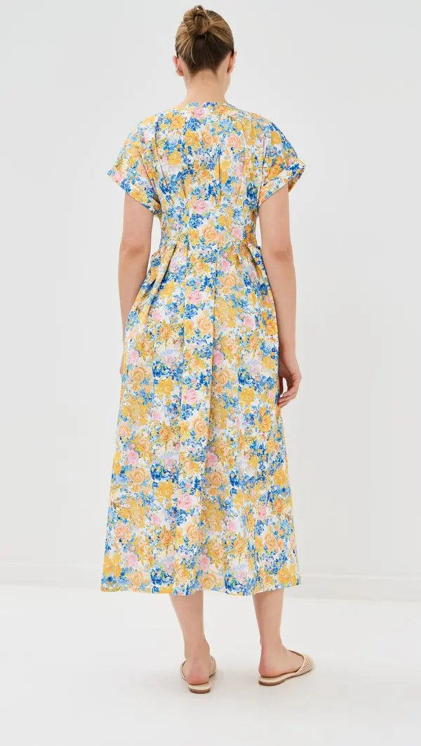 Kika Vargas Dena Floral Print Midi Dress In Green - 50% Off | Editorialist