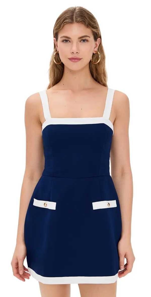 Amanda Uprichard Martini Skort Romper - Navy/ivory
