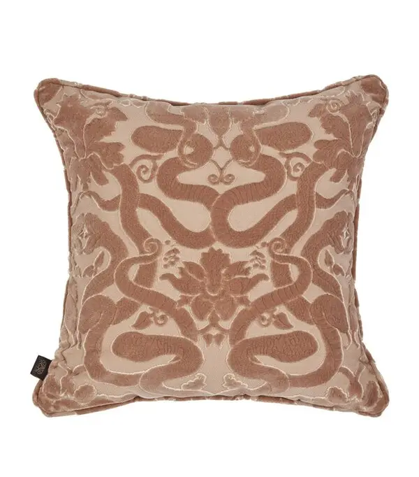HOUSE OF HACKNEY Medium Cut-velvet Anaconda Cushion - Pink
