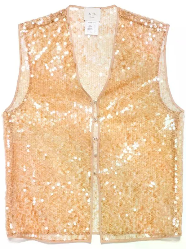 ALYSI Sequin-embellished Top - Yellow