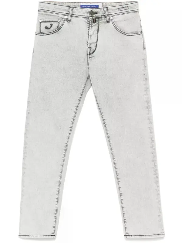 Jacob Cohen Logo-embroidered Jeans - Grey