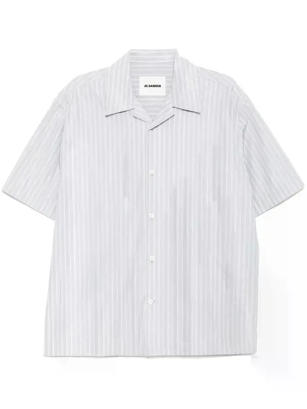 JIL SANDER Short-sleeved Striped Shirt - Grey