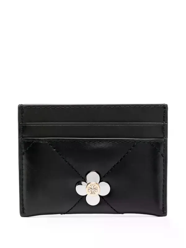 Tory Burch Kira Clover Diamond Quilt Cardholder - Black