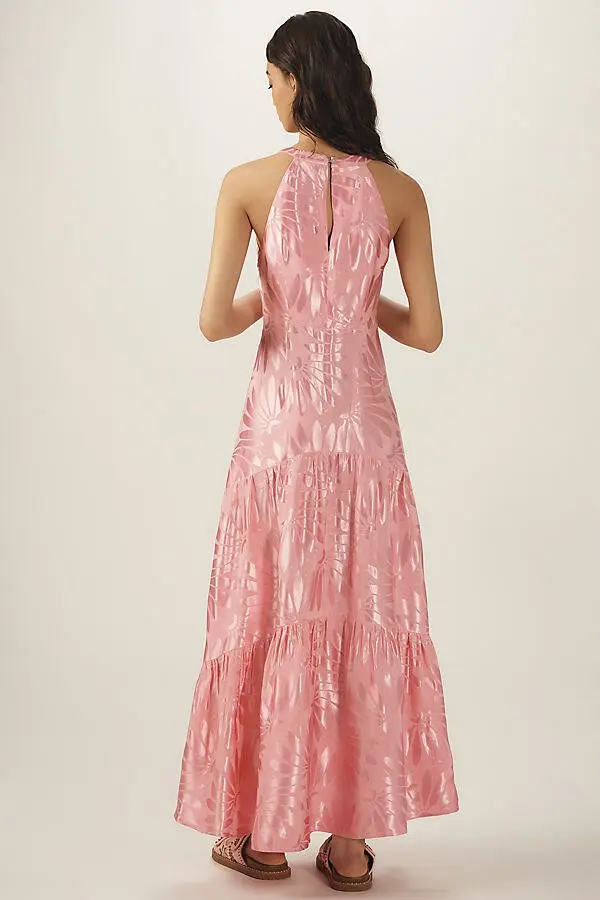chinese dress ladies FARM Rio Women's Seashell Tapestry Tiered Midi Dress (US, Alpha, X-Large,  Regular, Regular, Pink) at Amazon Women's Clothing store