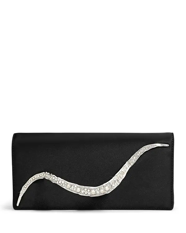 Alexis Bittar Crystal Curve Side Handle Clutch - Black