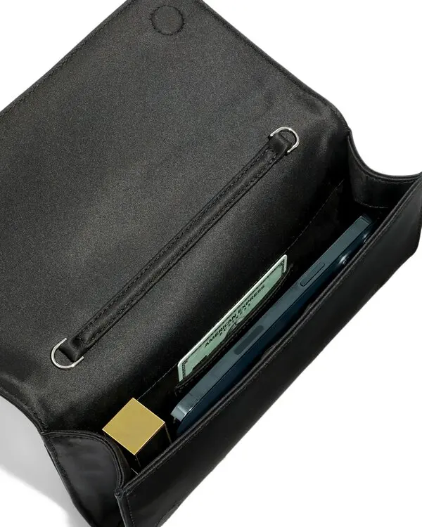 Alexis Bittar Crystal Curve Side Handle Clutch - Black
