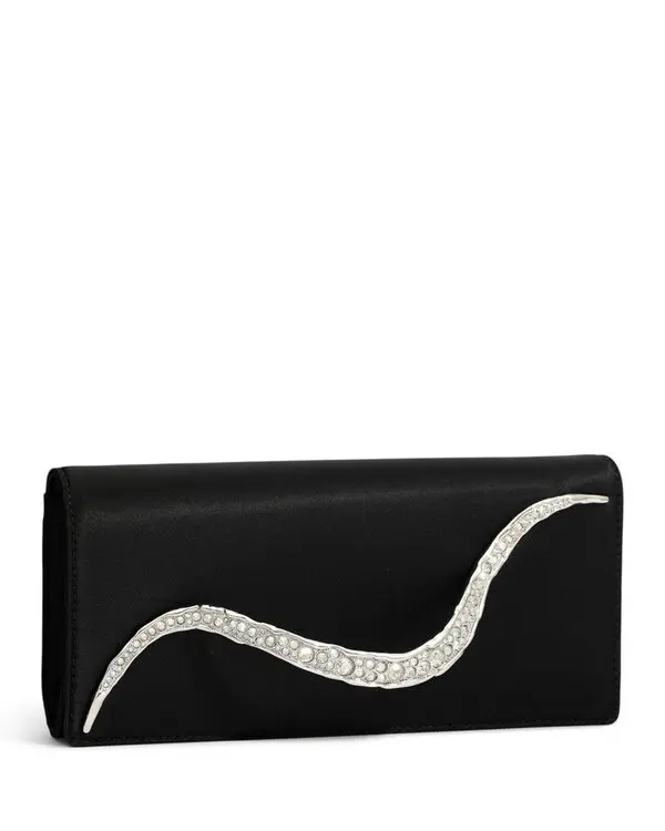 Alexis Bittar Crystal Curve Side Handle Clutch - Black
