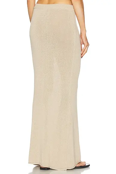 SEROYA Kora Knit Maxi Skirt - Stone