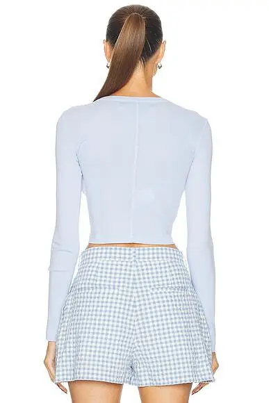 Enza Costa Supima Baby Rib Long Sleeve Cropped Top
