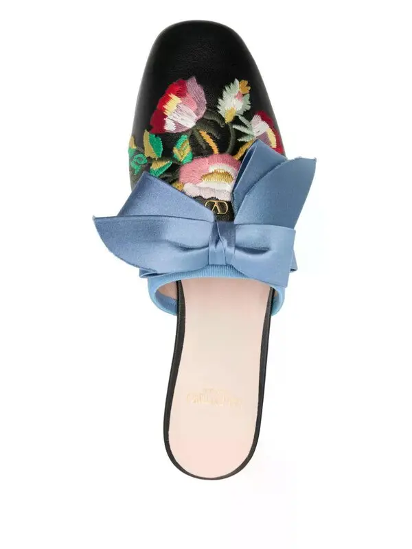 Valentino Garavani Floral-embroidered Mules