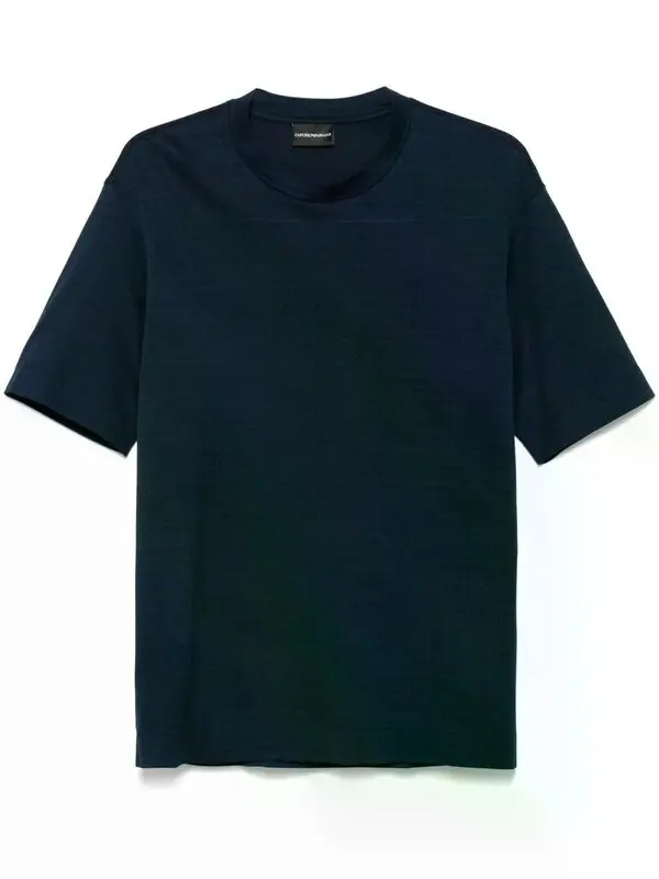 Emporio Armani Logo-jacquard T-shirt - Blue