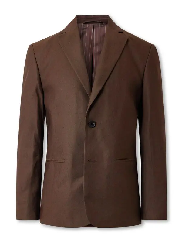 Nn07 Timo 1808 Canvas Blazer - Brown