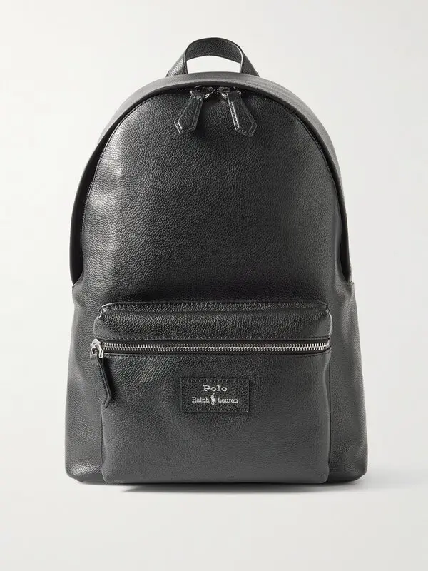 Polo Ralph Lauren Full-grain Leather Backpack - Black