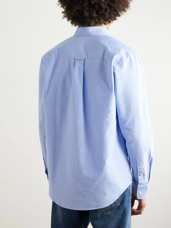 Nn07 Colby 5910 Button-down Collar Logo-embroidered Organic Cotton Shirt