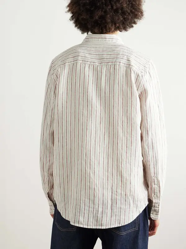 Nn07 Enzo 5728 Striped Linen Shirt