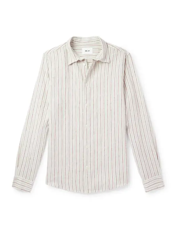 Nn07 Enzo 5728 Striped Linen Shirt