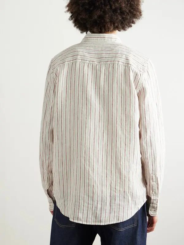 Nn07 Enzo 5728 Striped Linen Shirt