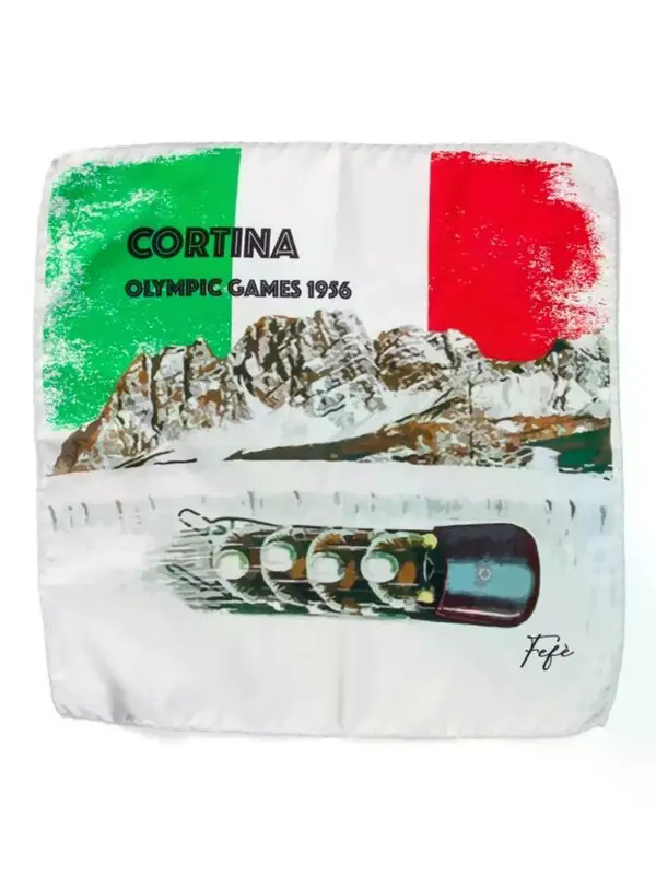 FEFÈ Cortina Olympics Games-print Pocket Scarf - White