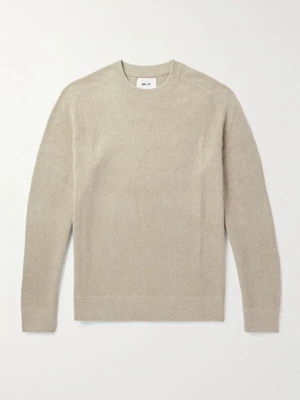 Nn07 Kevin 6600 Ribbed Organic Cotton Sweater - Neutrals