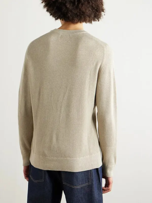 Nn07 Kevin 6600 Ribbed Organic Cotton Sweater - Neutrals
