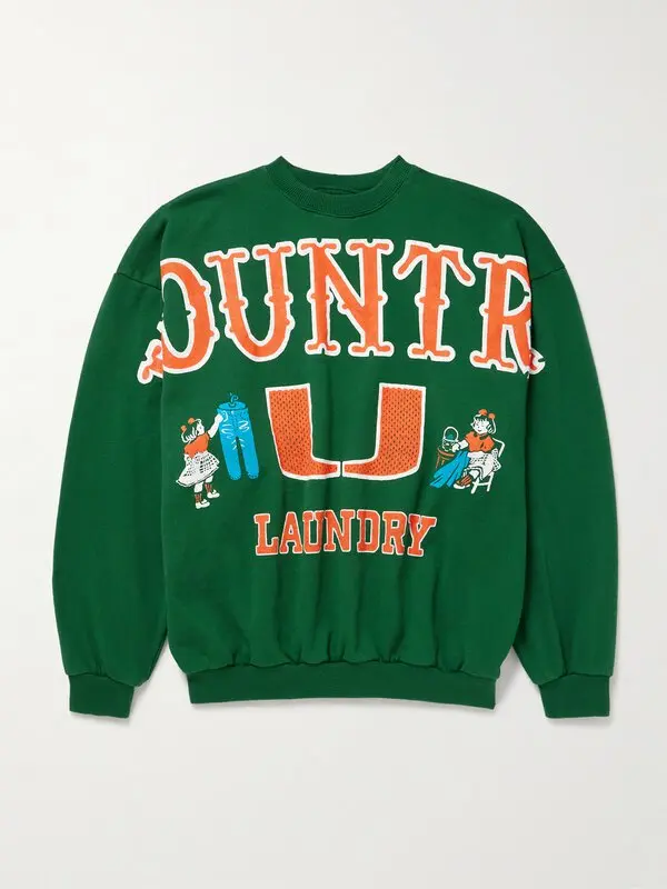 Kapital Printed Cotton-jersey Sweatshirt - Green