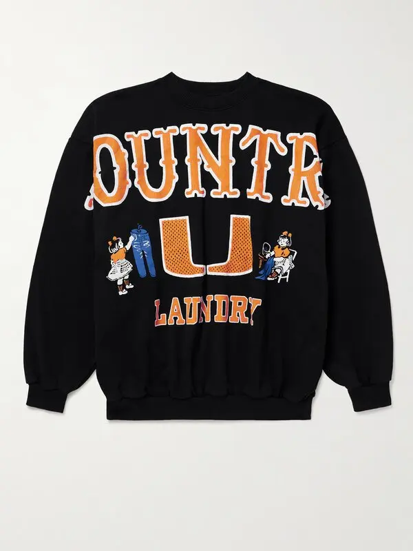 Kapital Printed Cotton-jersey Sweatshirt - Black