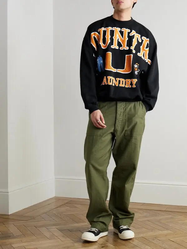 Kapital Printed Cotton-jersey Sweatshirt - Black