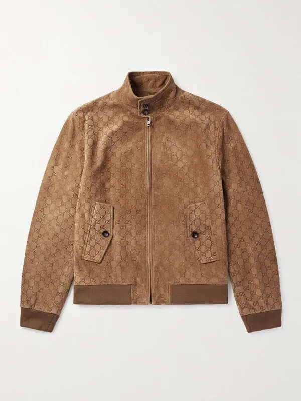 Gucci Logo-debossed Suede Jacket