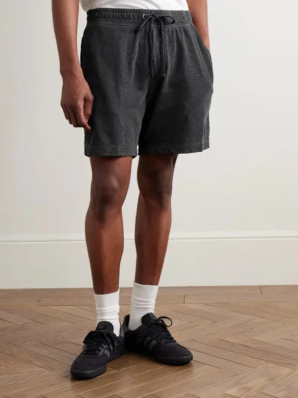 JAMES PERSE Loopback Cotton-jersey Drawstring Shorts - Gray