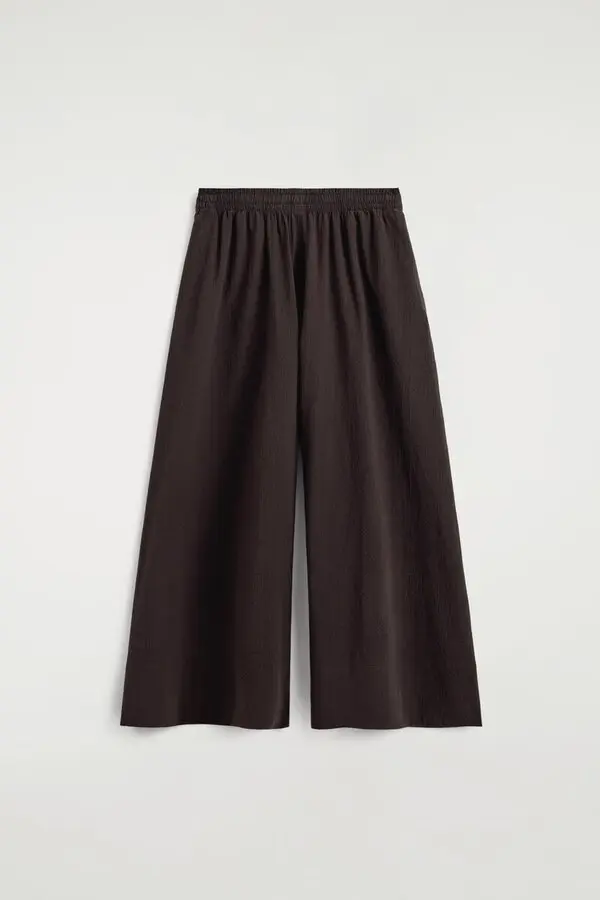Cos Seersucker Wide-leg Culottes - Brown