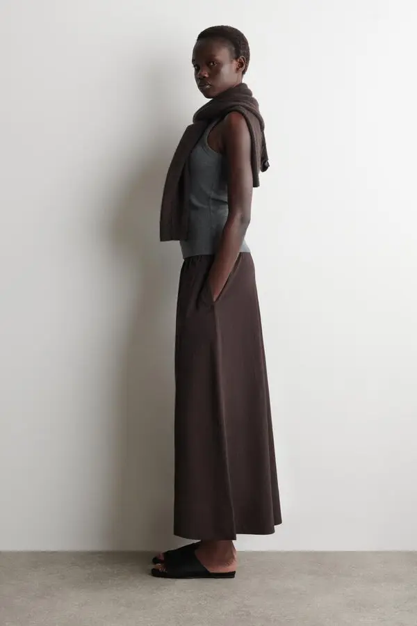 Cos Seersucker Wide-leg Culottes - Brown