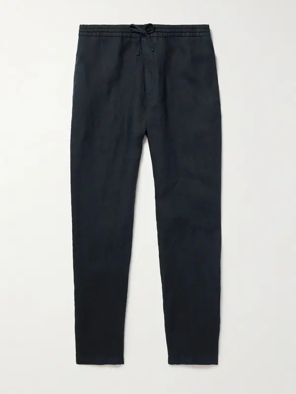 Canali Tapered Linen Drawstring Trousers