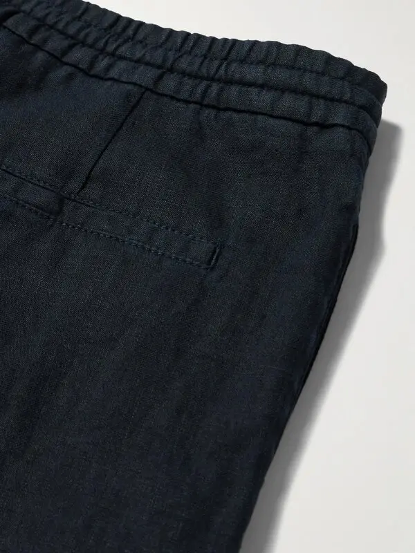 Canali Tapered Linen Drawstring Trousers