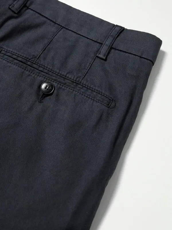 Canali Garment-dyed Stretch-lyocell And Cotton-blend Trousers