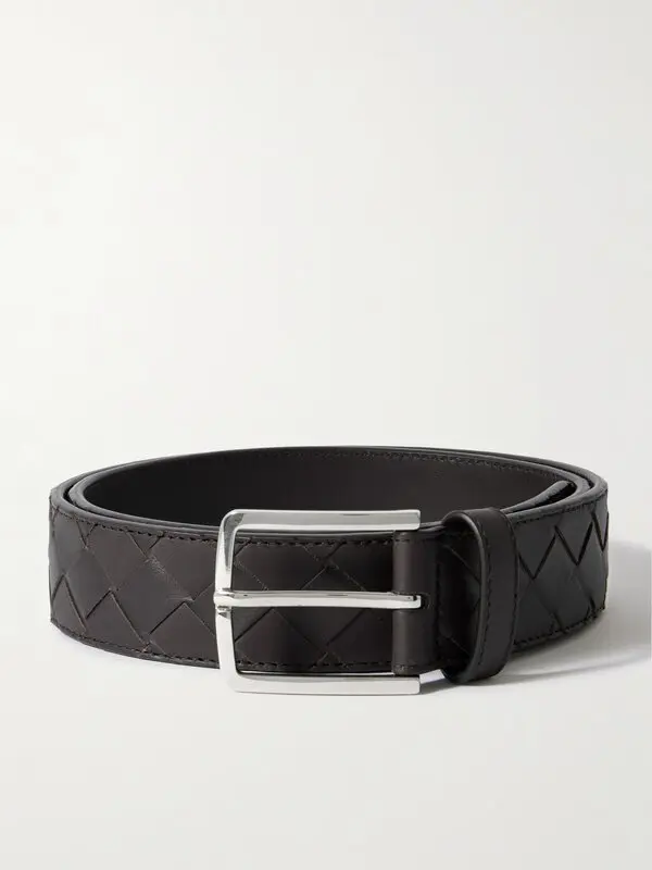 Bottega Veneta 3.5cm Intrecciato Leather Belt - Brown