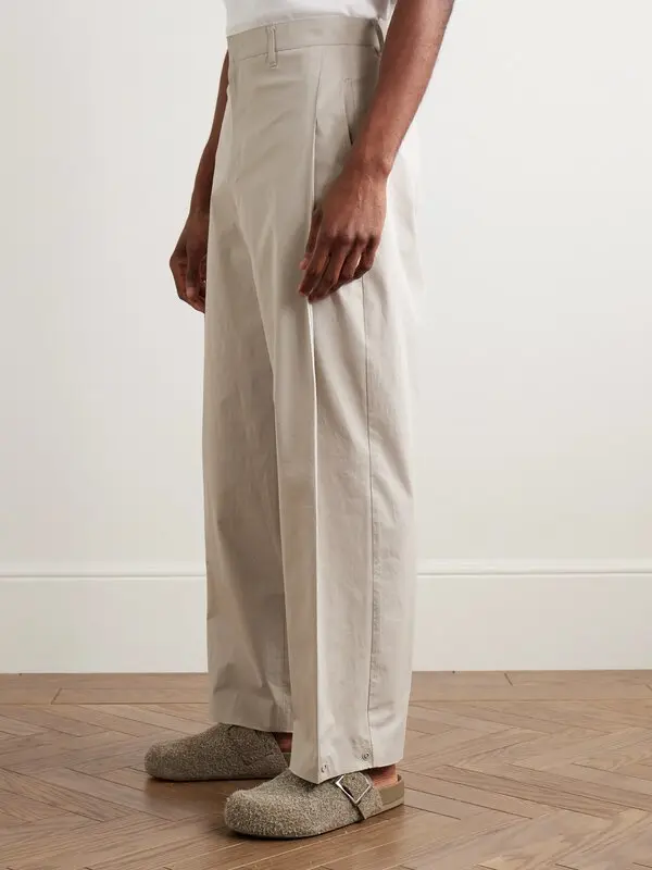 AMOMENTO Straight-leg Cotton-blend Trousers