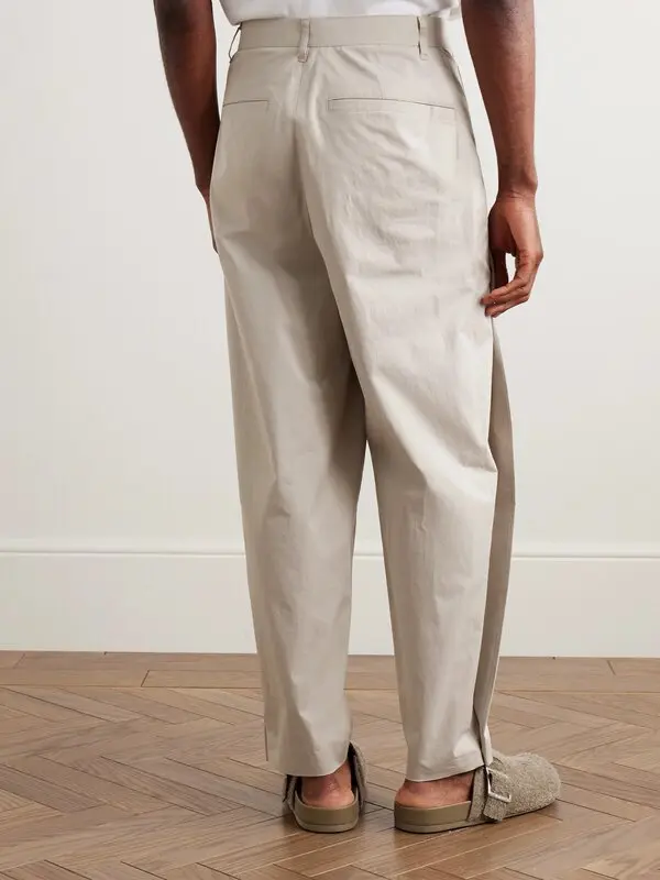 AMOMENTO Straight-leg Cotton-blend Trousers