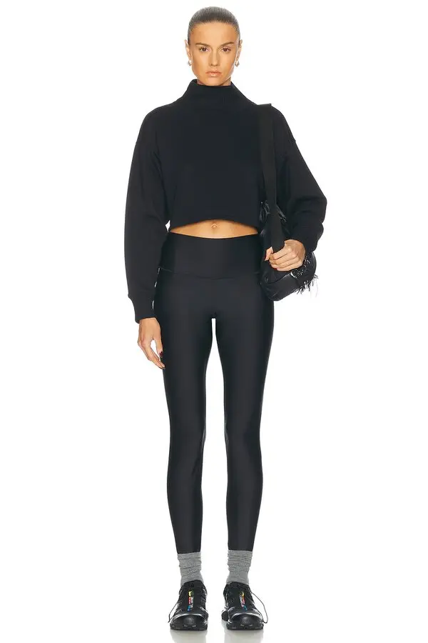 Alo Yoga Cropped Serenity Sweatshirt - Black | Editorialist