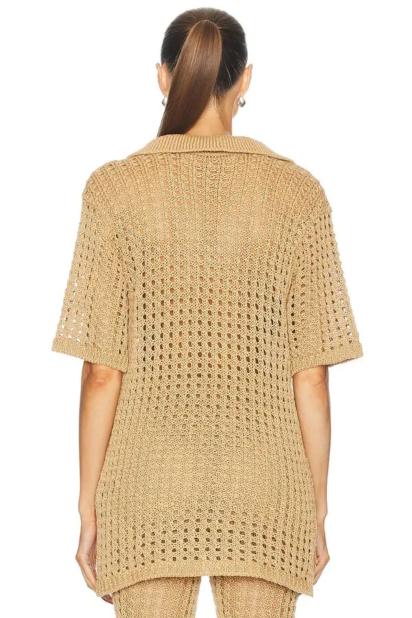SIMONMILLER Brisas Crochet Polo Top