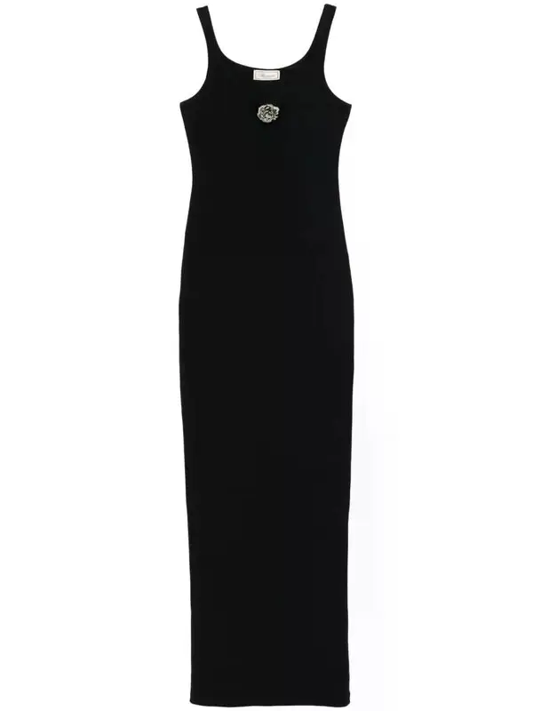 Blumarine Floral-brooch Maxi Dress