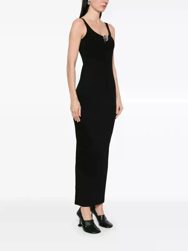 Blumarine Floral-brooch Maxi Dress